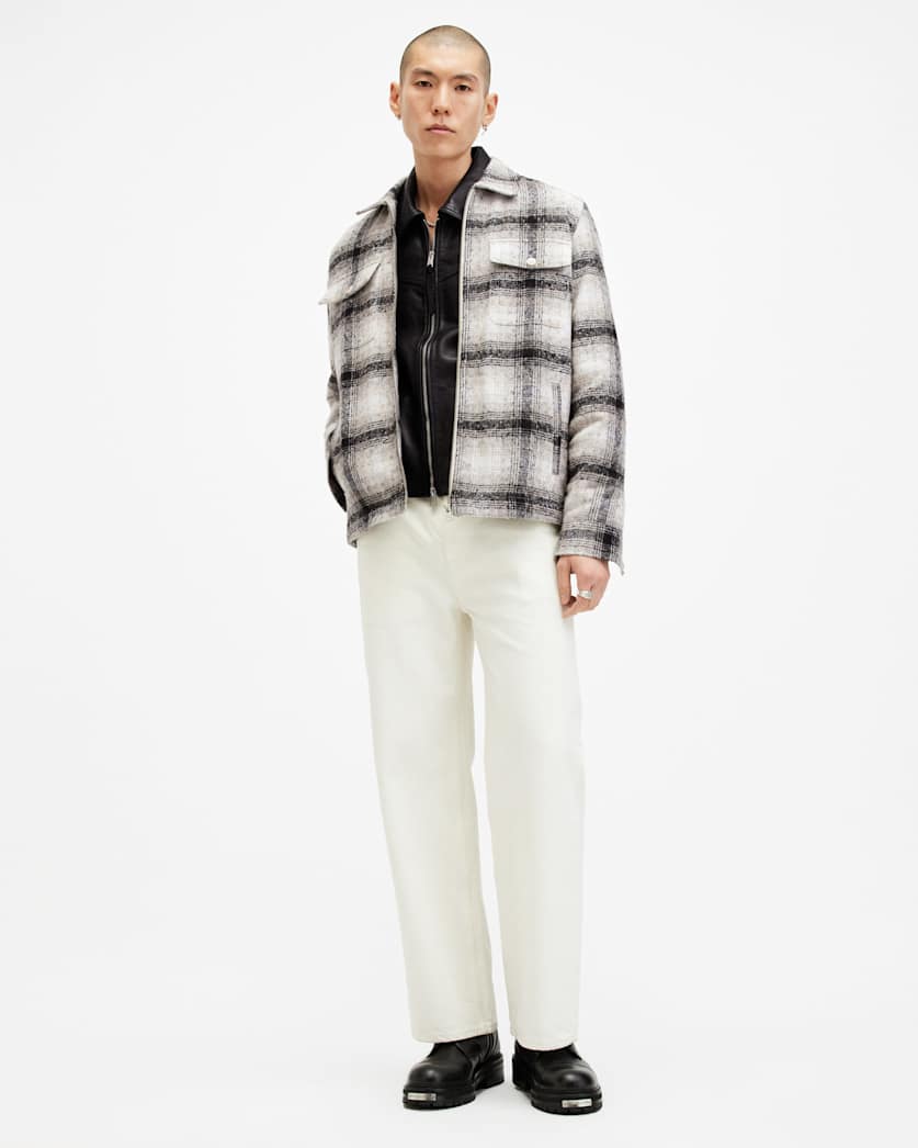 Banshee Textured Checked Jacket BAKER WHITE | ALLSAINTS